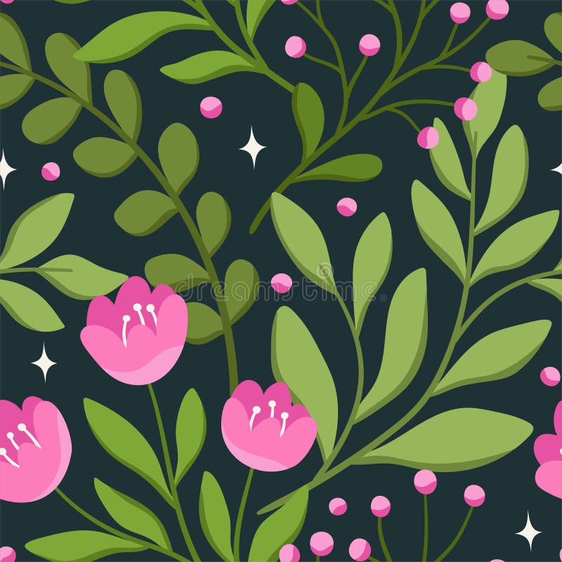 Floral Vector Seamless Pattern. Delicate Botanical Wallpaper ...