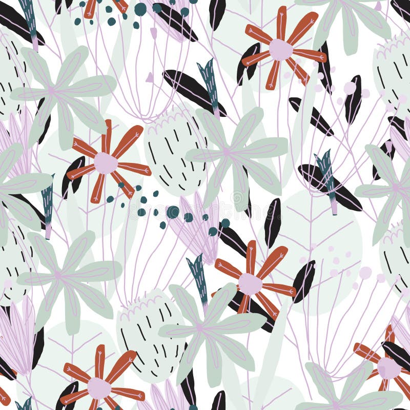 Floral Vector Seamless Pattern Stock Vector - Illustration of birthday ...