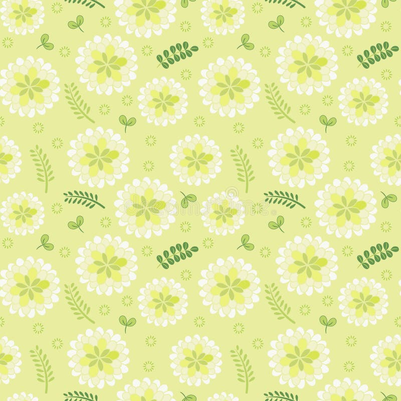 Floral Vector Seamless Pattern on Light Green Stock Vector ...