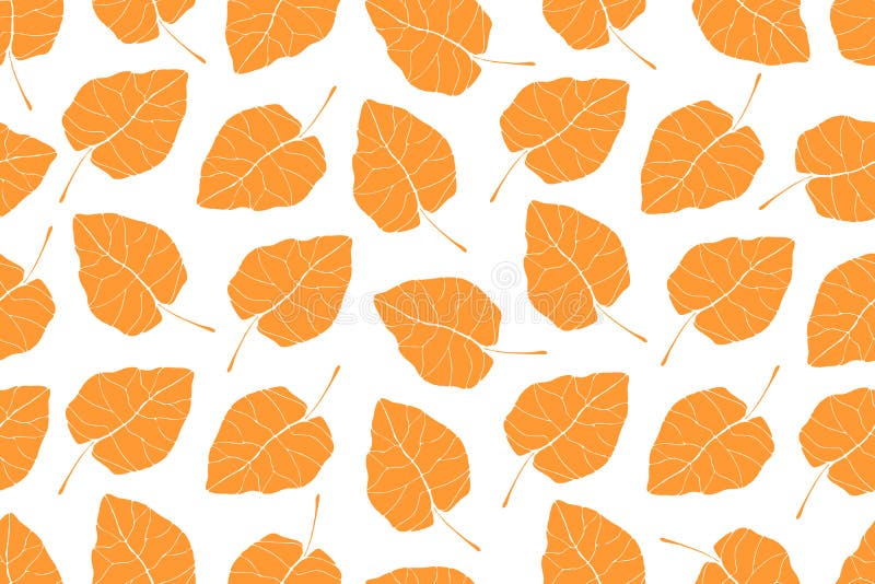 Floral Vector Seamless Pattern with Orange Leaves. Stock Vector - Illustration of plant, autumn ...