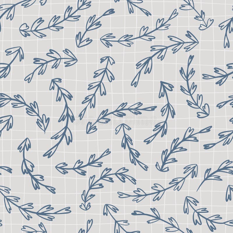 Floral Vector Seamless Pattern in Pastel Colors on Grid Background ...