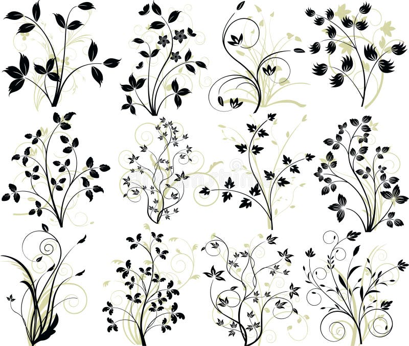 Floral vector set stock vector. Illustration of background - 9042333
