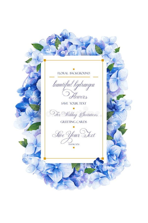 Floral Vector Template for Wedding Invitation, Greeting Background in ...
