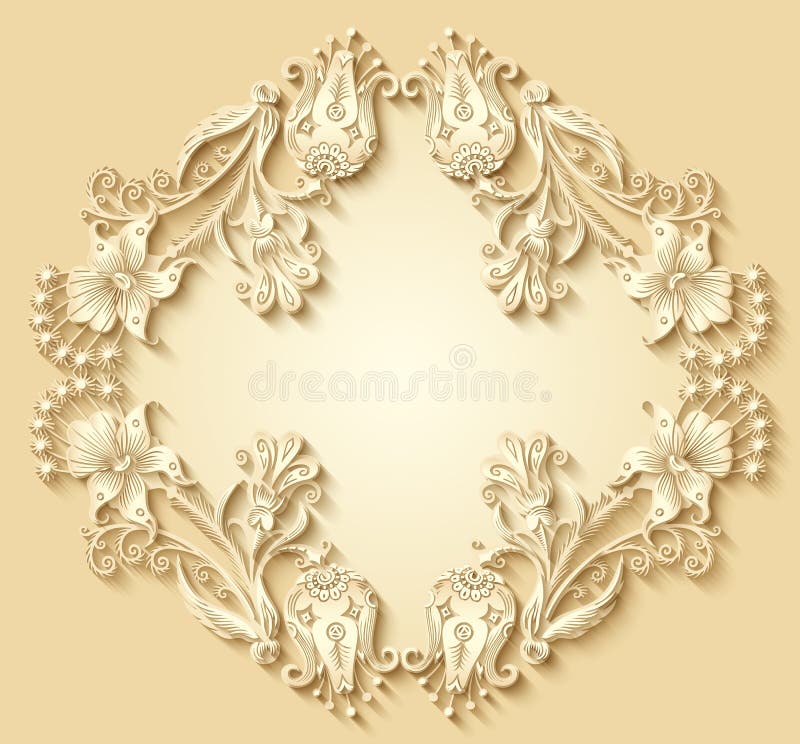 Floral Vector Vintage Border. Stock Vector - Illustration of element ...