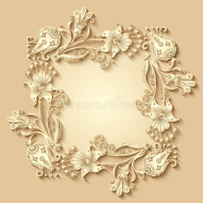 Floral Vector Vintage Border. Stock Vector - Illustration of abstract ...