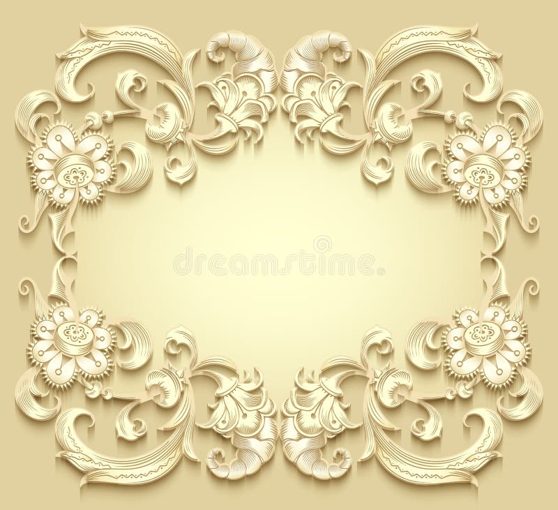 Floral Vector Vintage Border Stock Vector - Illustration of drawing ...