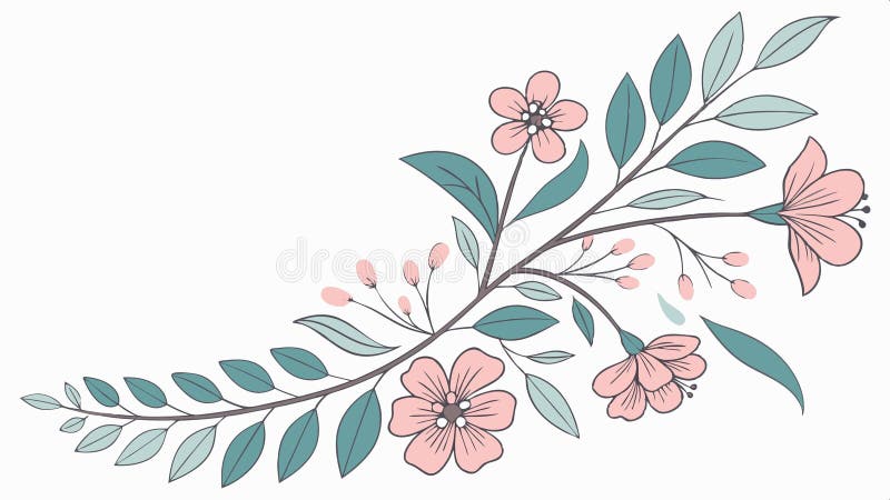 Floral Vine Corner, Botanical Design Vector Design Generative AI Stock ...