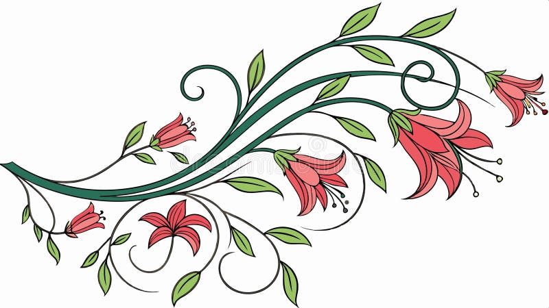 Floral Vine Corner Design, Decorative Flourish Elegant Border Vector ...