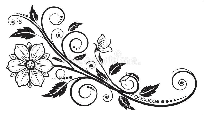 Floral Vine Corner, Elegant Botanical Vector Design Generative AI Stock ...