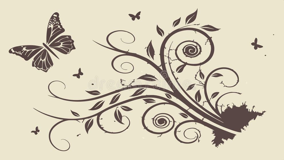 Floral Vine Decorative Design, Ornamental Pattern and Elegant Border ...