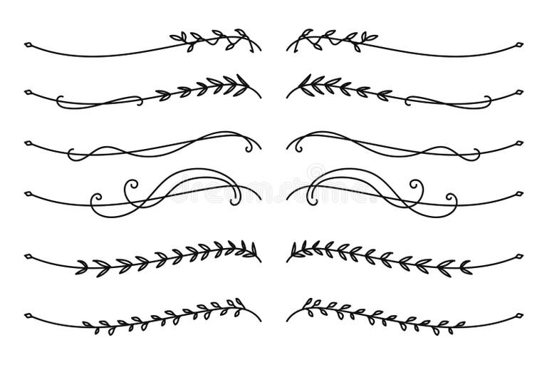 Floral Vine Line Divider for Text Layout Separator Decoration Stock ...