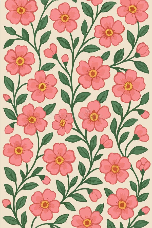 Floral Vine Print Design Background in Vector Stock Vector ...