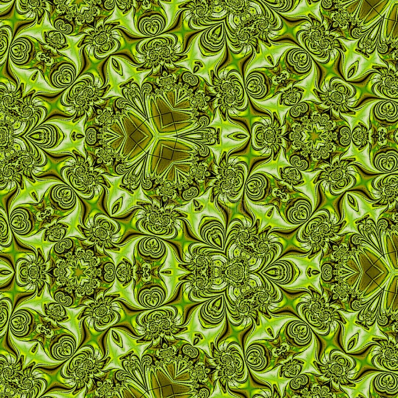 Floral Vintage Continuous Green Silk Pattern Stock Illustration ...