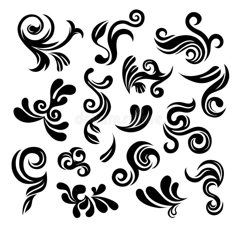 Floral Vintage Design Elements Stock Vector - Illustration of flourish ...