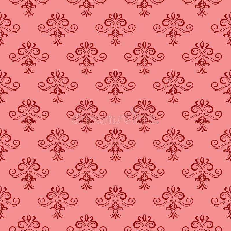 Floral Vintage Ornaments. Red Seamless Patterns for Fabric and ...