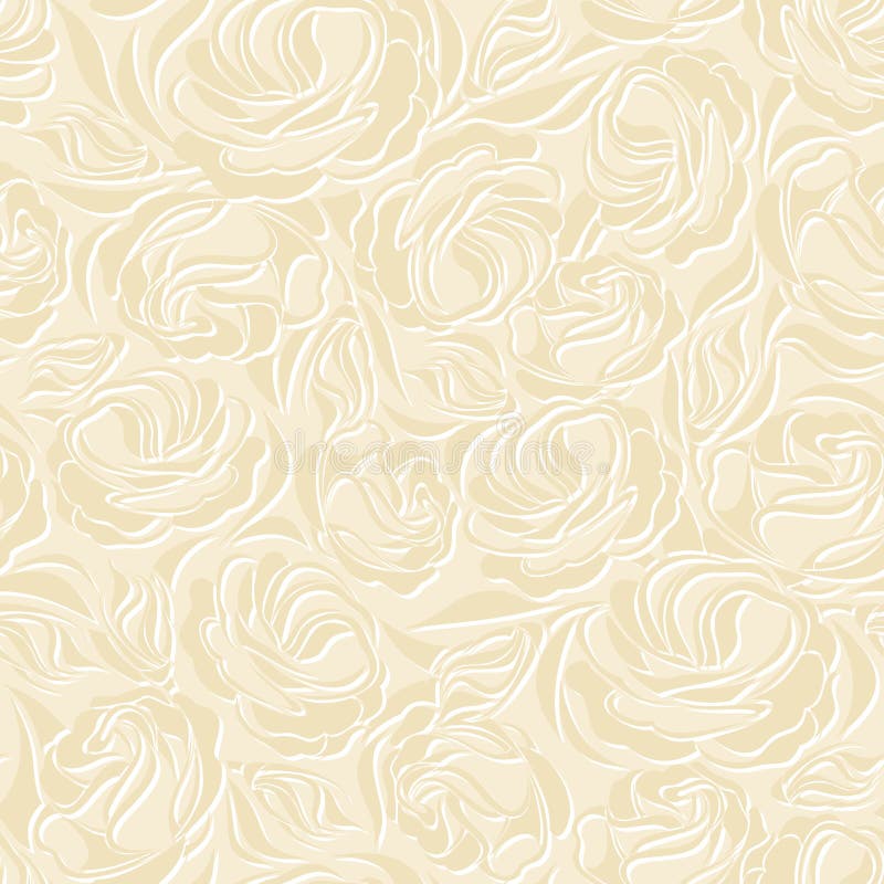 Vintage Seamless Beige Floral Pattern. Vector Illustration. Stock ...