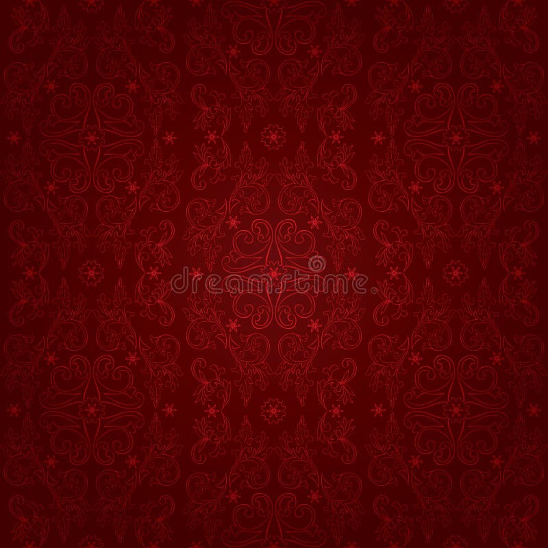 Floral Vintage Seamless Pattern on a Red Background Stock Vector ...