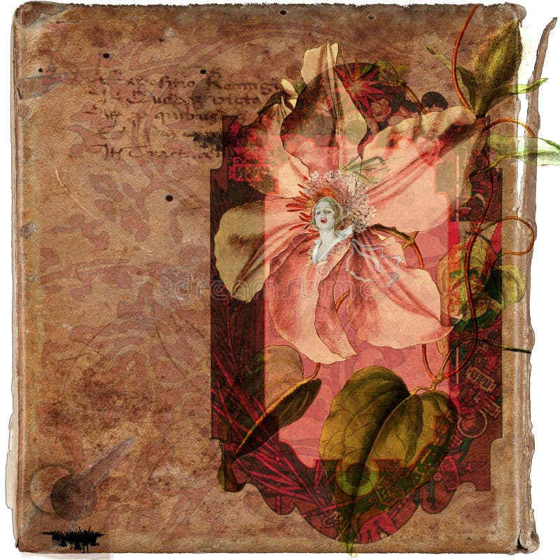 Floral Vintage Secret Diary Grunge Background Stock Illustration ...