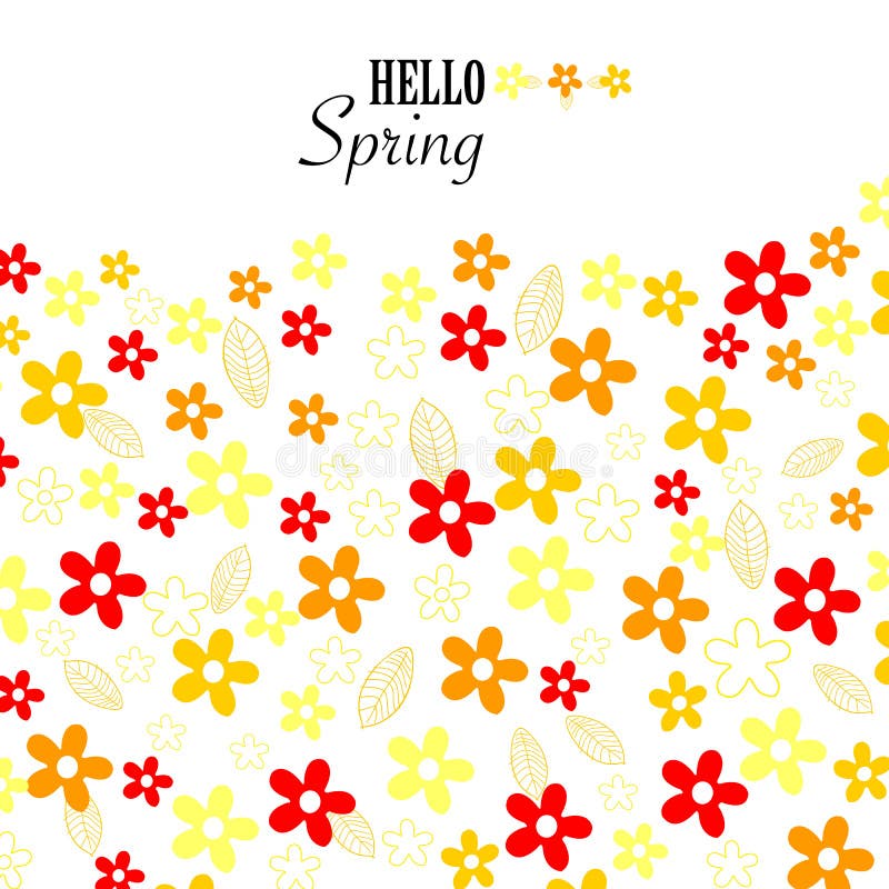 Floral Vivid Colors Hello Spring Background Vector Stock Vector ...
