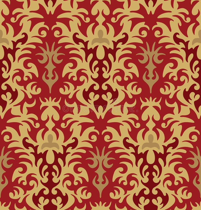 Decorative Red Renaissance Background Stock Illustration - Illustration ...