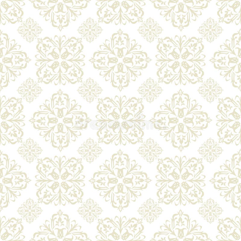 Floral Wallpaper Beige Tile Stock Vector - Illustration of floral ...