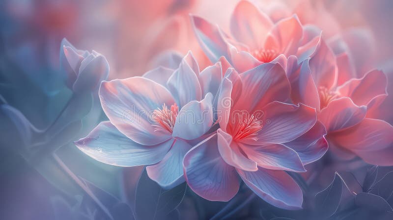 Floral Wallpapers in Delicate and Subdued Colors Stock Illustration ...