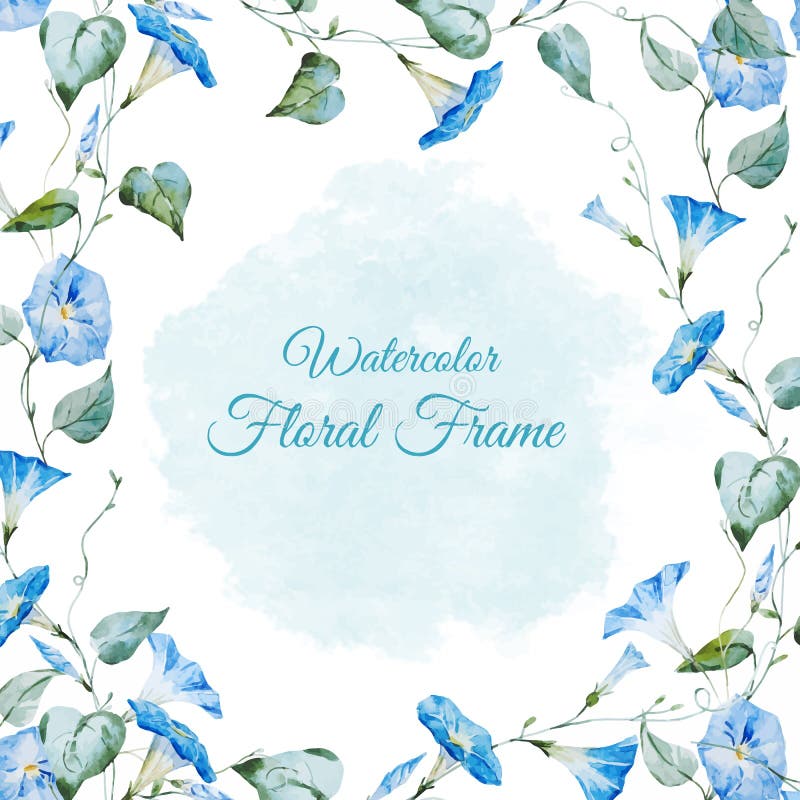 Floral watercolor frame stock vector. Illustration of painted - 55026264