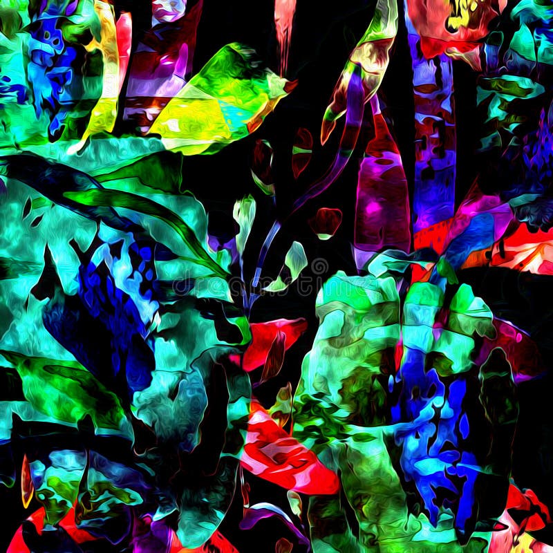 Floral Watercolor Mix Texture Modern Pattern Stock Illustration ...