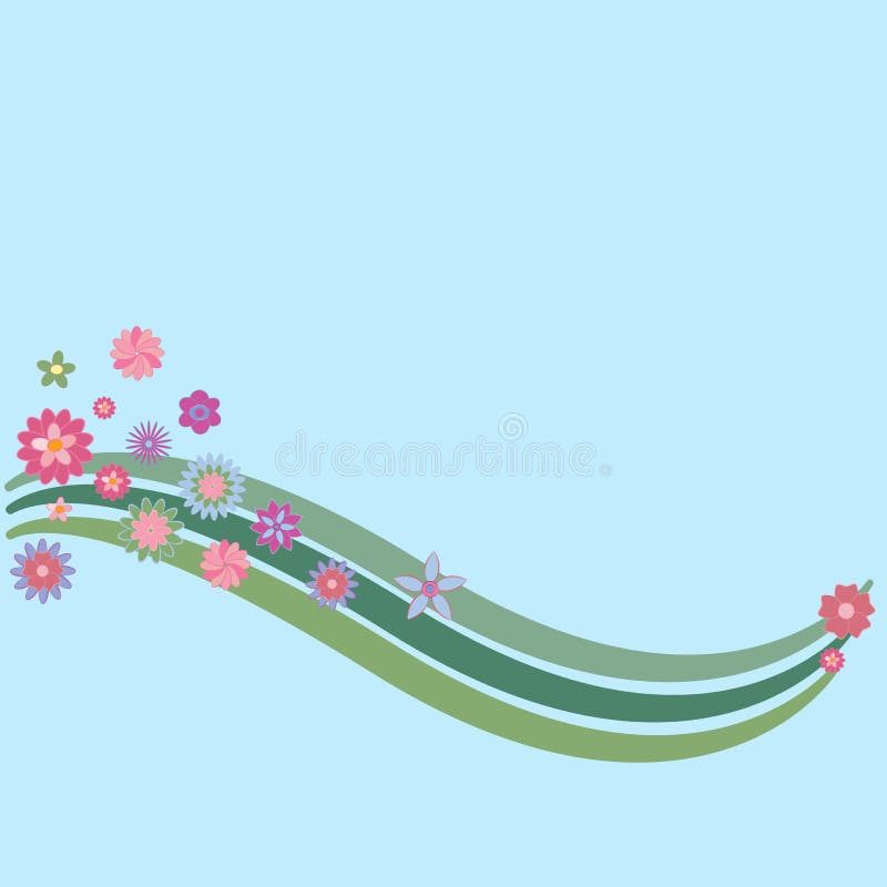 Floral wave background stock illustration. Illustration of graphics ...