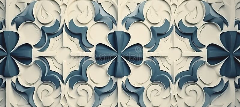 Floral Wave Pattern Motif Background, Leaf, Flower Stock Illustration ...