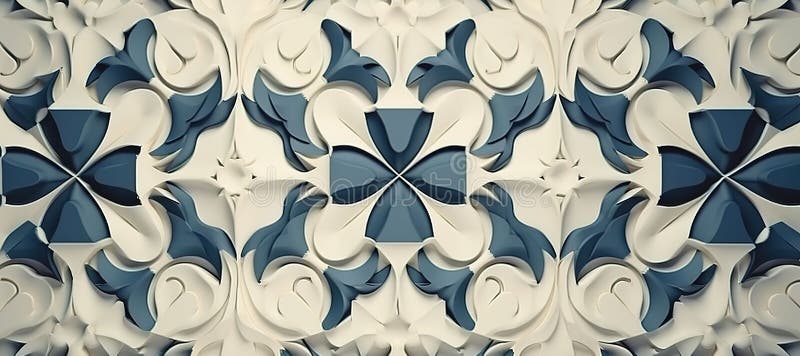 Floral Wave Pattern Motif Background, Leaf, Flower Stock Illustration ...