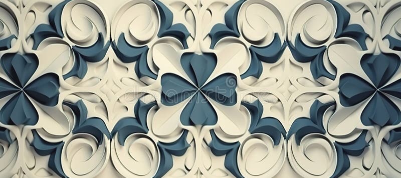 Floral Wave Pattern Motif Background, Leaf, Flower Stock Illustration ...