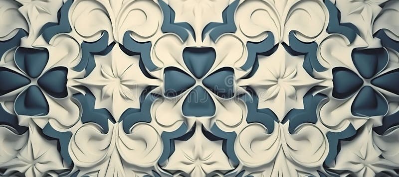 Floral Wave Pattern Motif Background, Leaf, Flower Stock Illustration ...