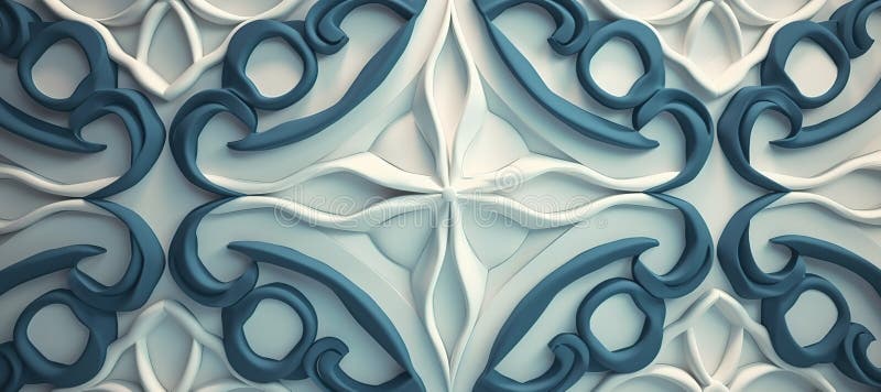 Floral Wave Pattern Motif Background, Leaf, Flower Stock Illustration ...