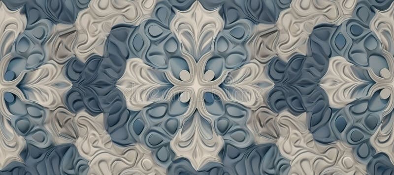 Floral Wave Pattern Motif Background, Leaf, Flower Stock Illustration ...