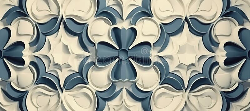 Floral Wave Pattern Motif Background, Leaf, Flower Stock Illustration ...