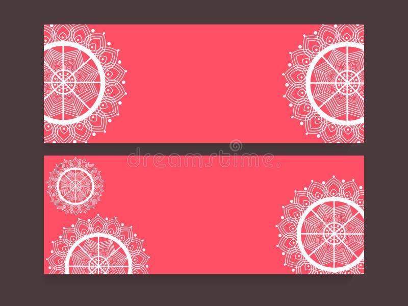 Floral Website Header or Banner Set. Stock Illustration - Illustration ...