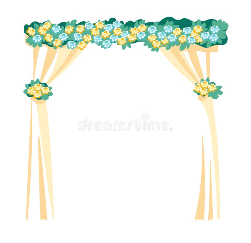 Floral Wedding Arch Vector Illustration Stock Illustration ...