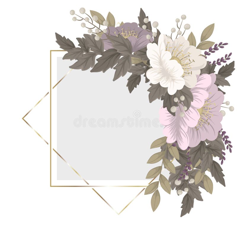 Floral Wedding Template - Pink Floral Card Stock Vector - Illustration ...