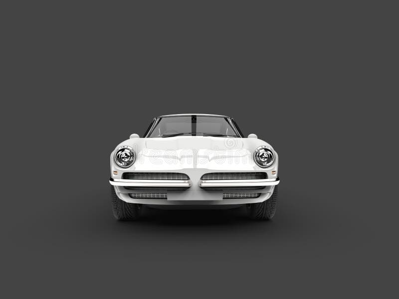 Floral White Vintage Fast Car - Front View Stock Illustration ...