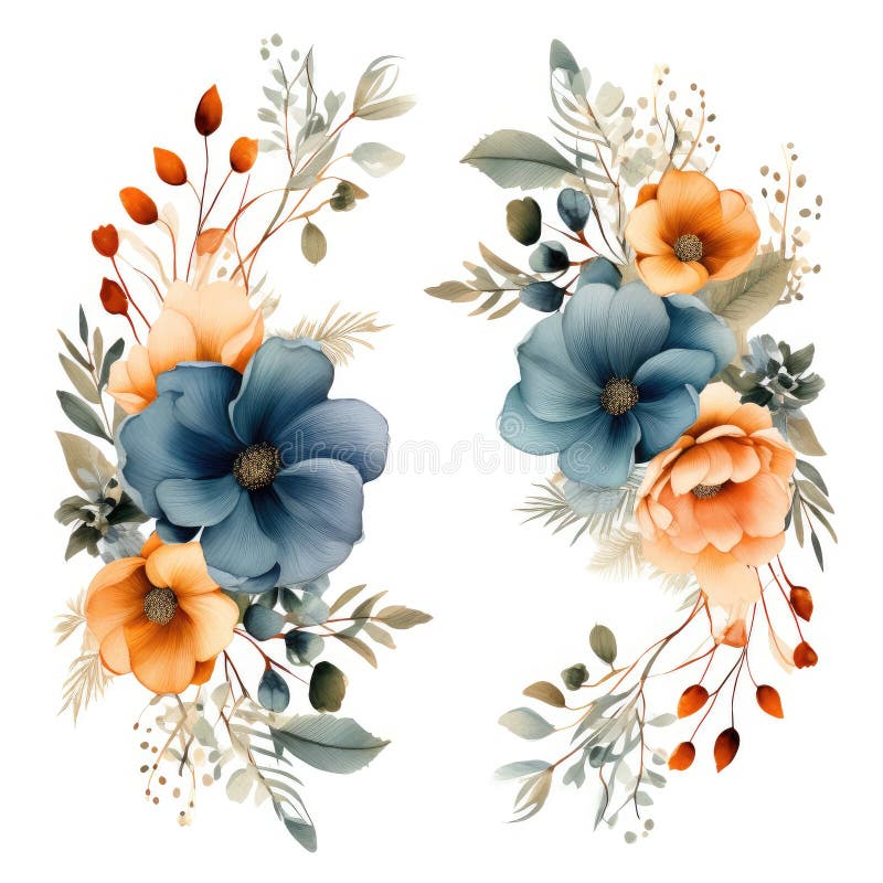 Floral Wreath Isolated on White , AI Generated Stock Illustration ...