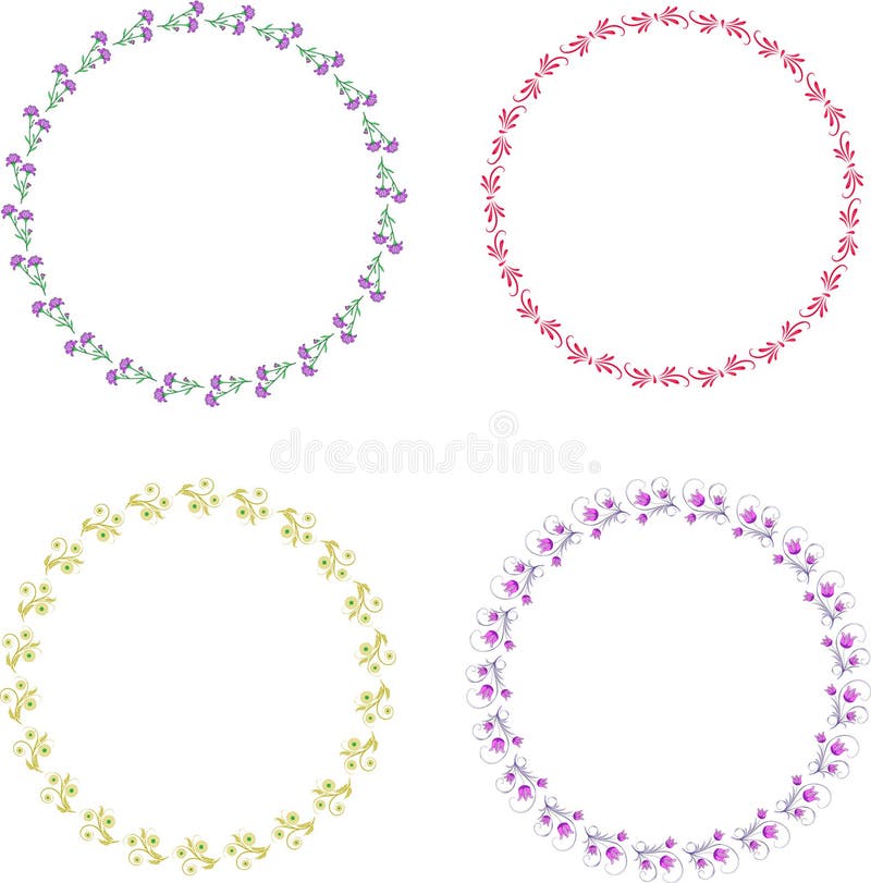 Floral wreaths frames stock vector. Illustration of circle - 228355527