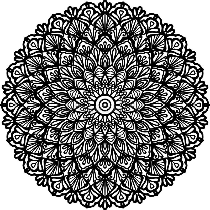 Mandala Line Art Pattern Background Stock Vector - Illustration of ...