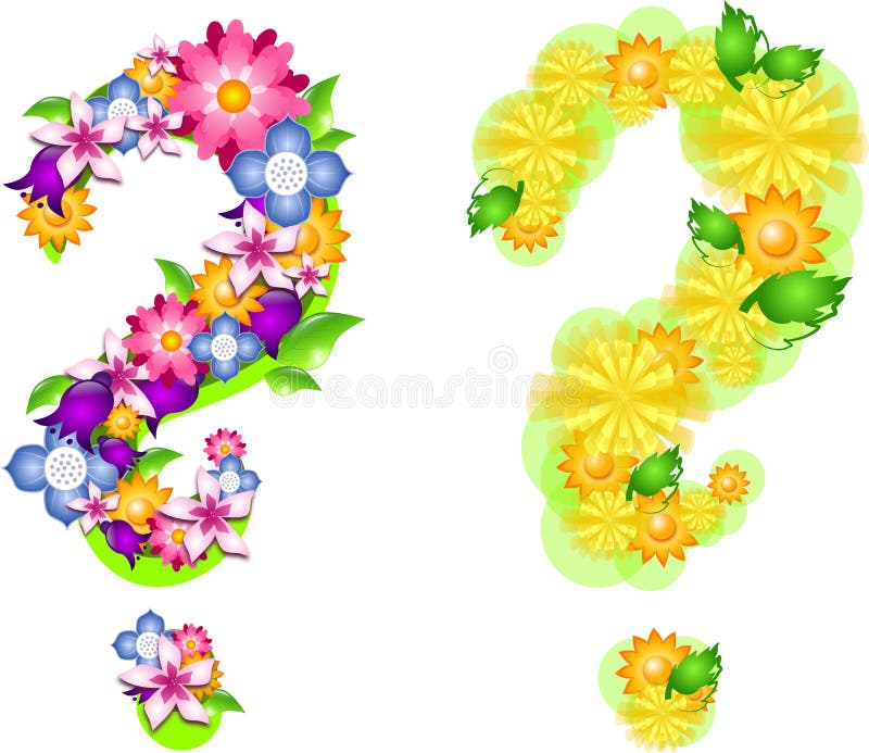Florals questions marks stock illustration. Illustration of summer ...