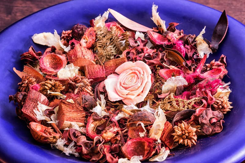 Floreal Composition on a Blue Plate Stock Image - Image of love ...