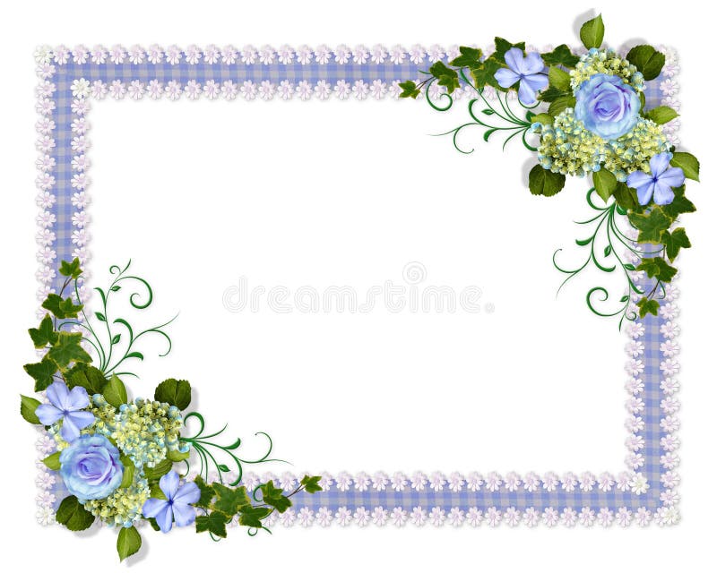 Pergamena Floreale Blu Del Bordo Illustrazione di Stock - Illustrazione ...