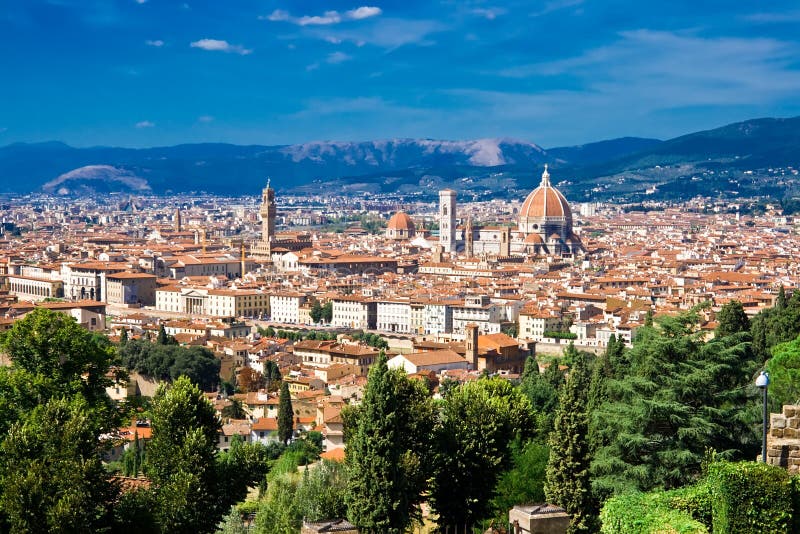 Beautiful Panoramic View Florence Firenze, Italian Renaissance Churches ...