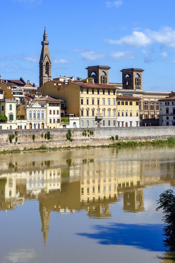Florence Architecture Along Arno River, Italy Stock Image - Image of ...