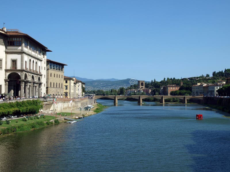 Florence - the Arno river stock image. Image of uffizi - 16988315