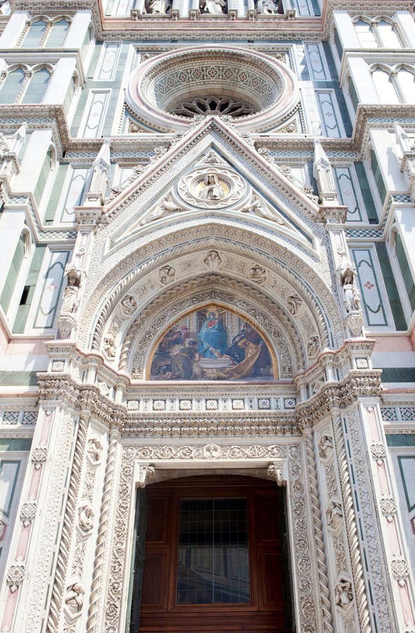 Florence cathedral gates editorial stock photo. Image of maria - 44369078